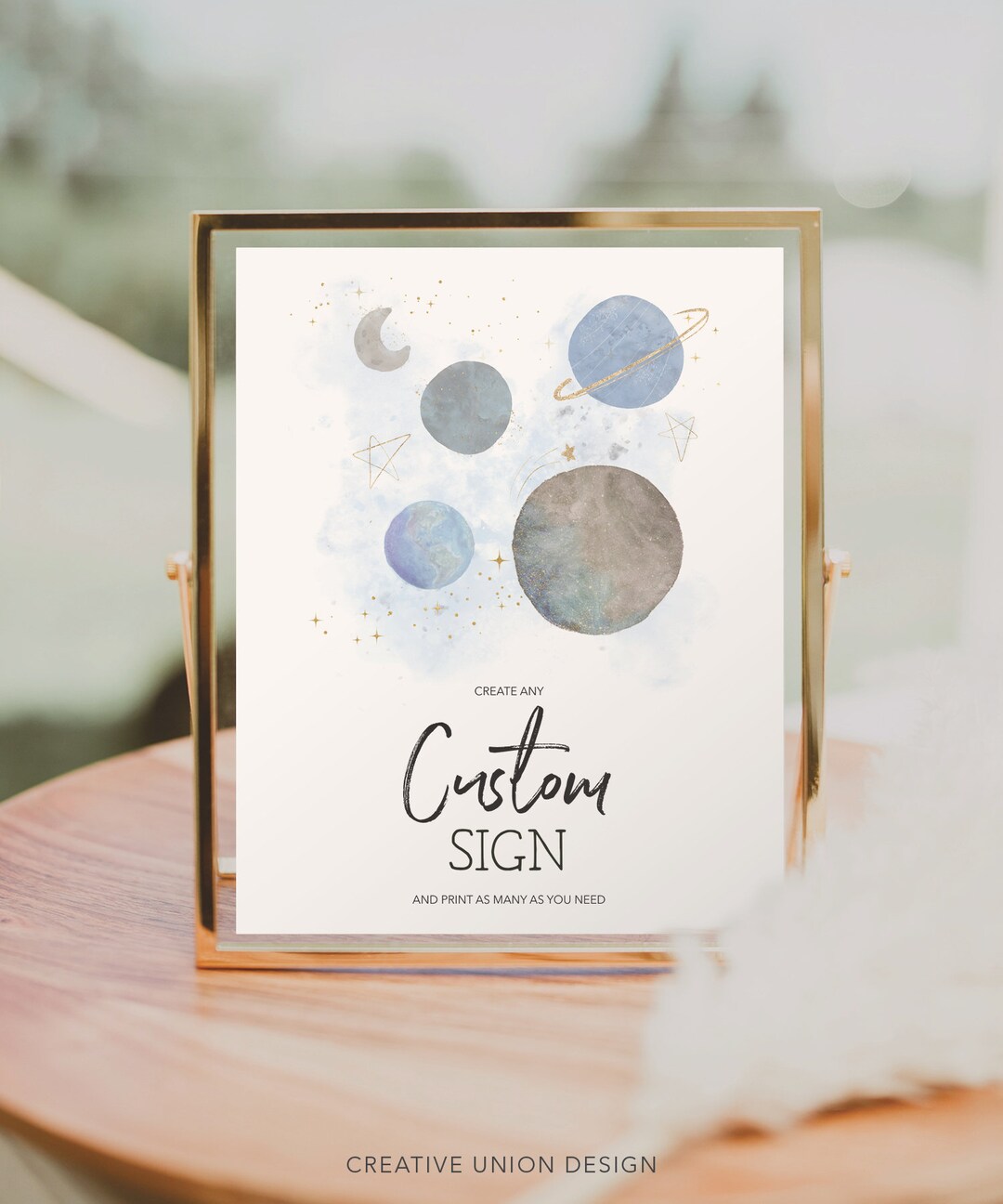 Editable Custom Sign Template, Outer Space Sign, Favors, Gifts and ...