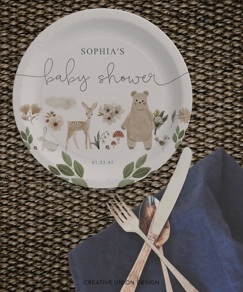 Personalized Paper Plates Template, Baby Shower Decor, Baby Shower ...
