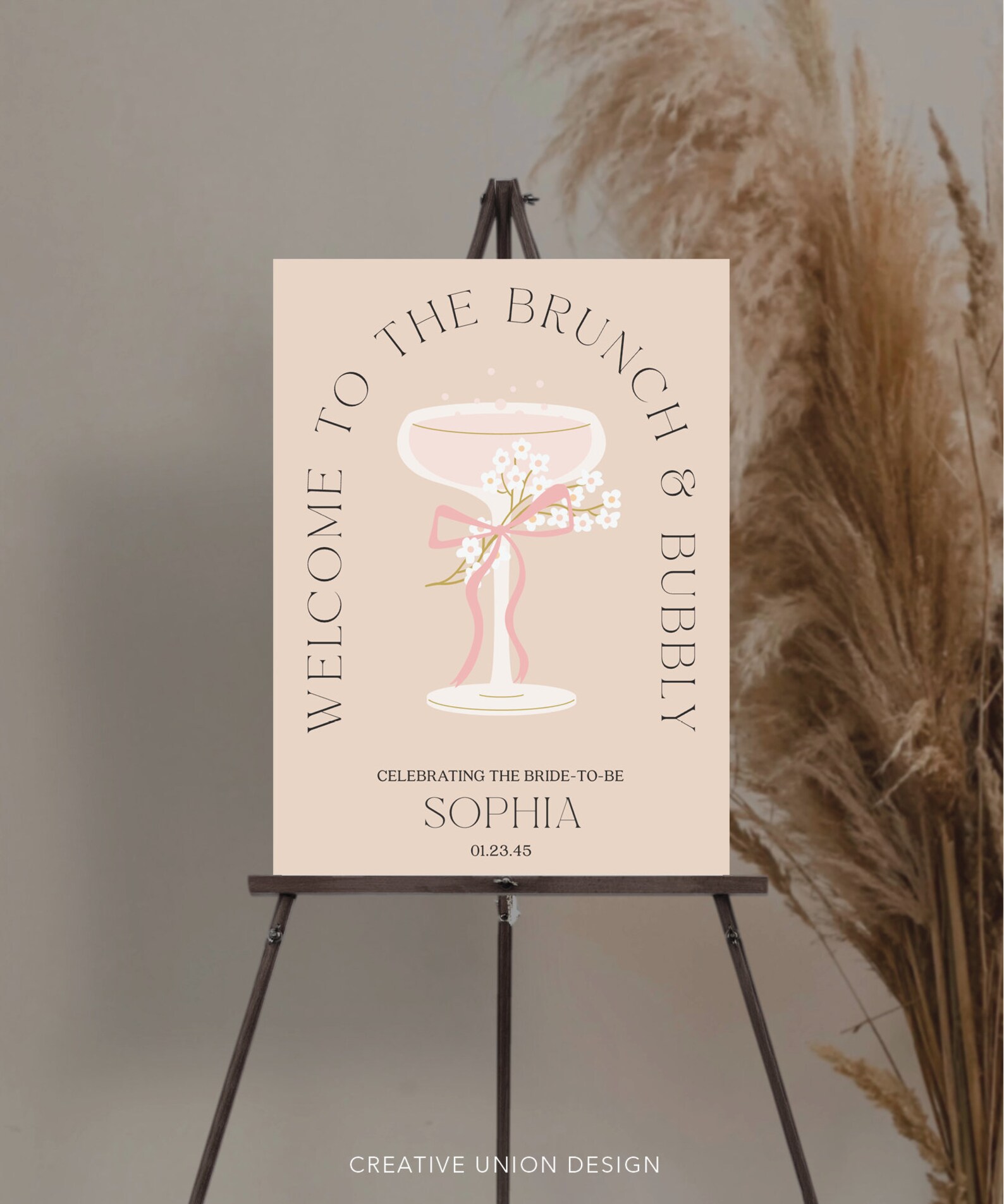 Editable Brunch and Bubbly Welcome Sign Template, Printable Bridal ...