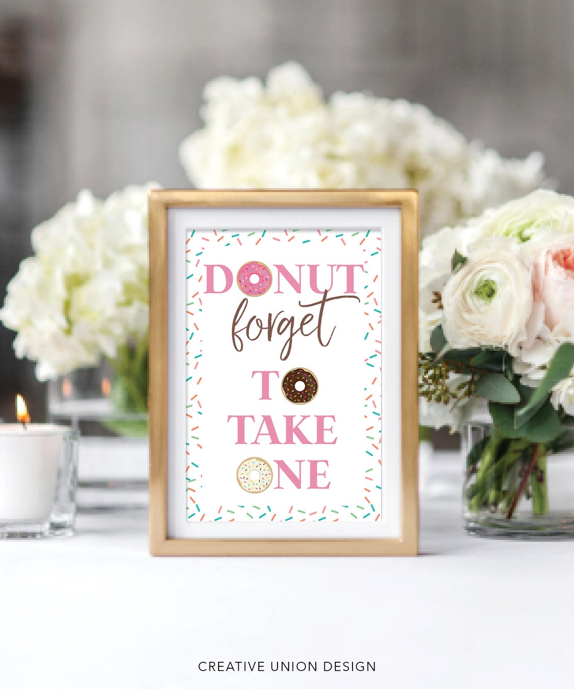 Editable Donut Favor Sign Template, Take One Sign, Donut Favors ...
