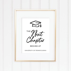 Graduation Table Sign Template the Next Chapter Begins at Printable ...
