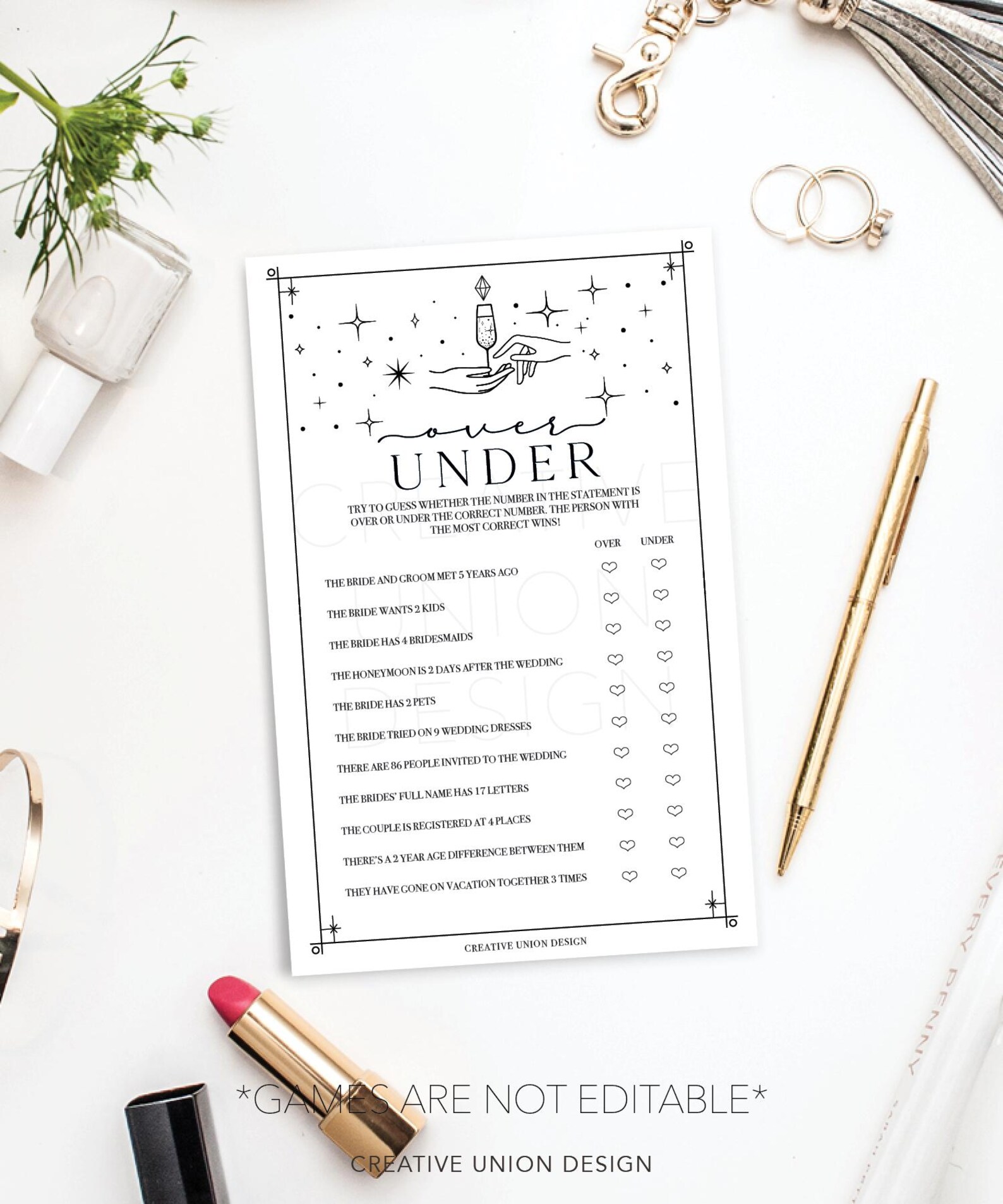 Mystical Tarot Card Bridal Shower Games Bundle, Bridal Shower Games ...