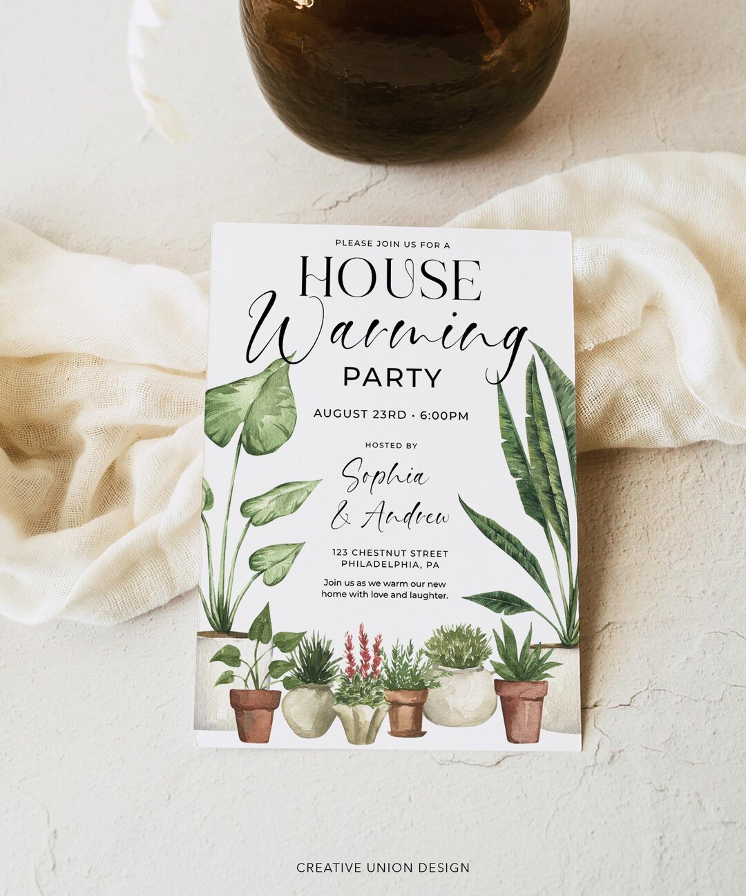 Housewarming Party Invitation Template Moving Announcement New Address ...
