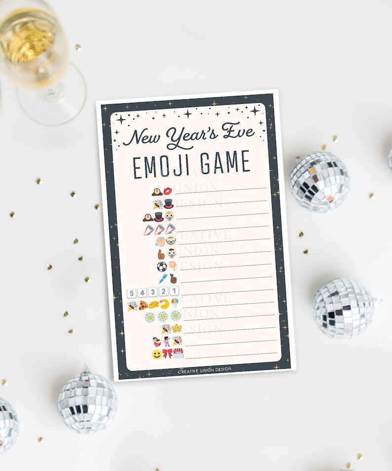 New Years Eve Game Emoji Game New Year's Eve Wedding - Etsy