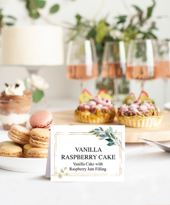 Buffet Food Signs - Printable Food Labels - Tented Cards - Greenery ...