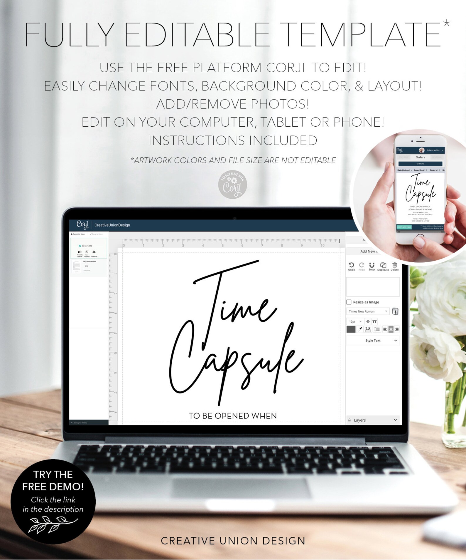 Time Capsule Template Time Capsule First Birthday Time - Etsy