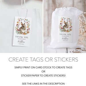 Somebunny Favor Tag, Editable Thank You Tag Template, Favor Tag, Gender ...