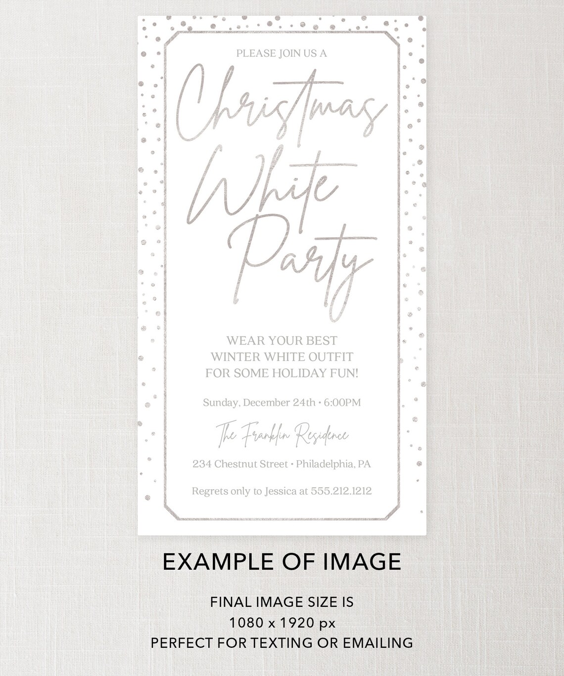Digital Winter White Christmas Party Invite White Party | Etsy