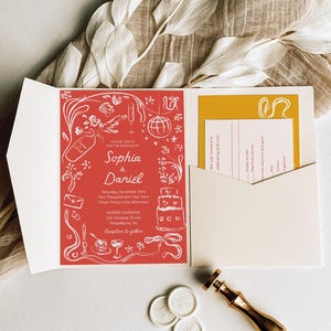 Hand Drawn Wedding Invitations Template, Printable Wedding Invitation ...