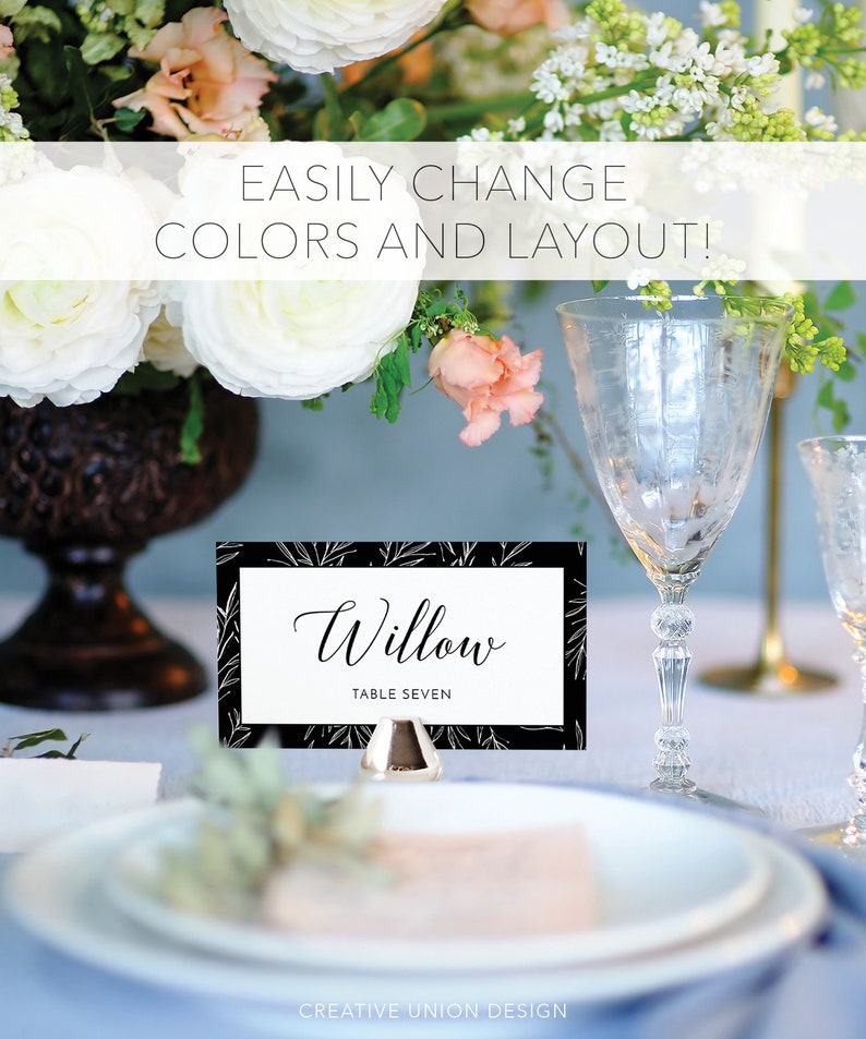 Name Cards Template Thanksgiving Dinner Printable Wedding - Etsy