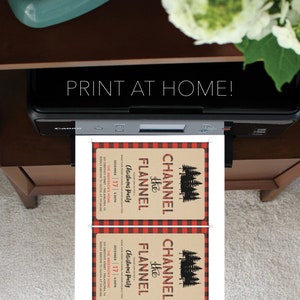 Channel the Flannel Christmas Party Invitation, Flannel Party Invite ...