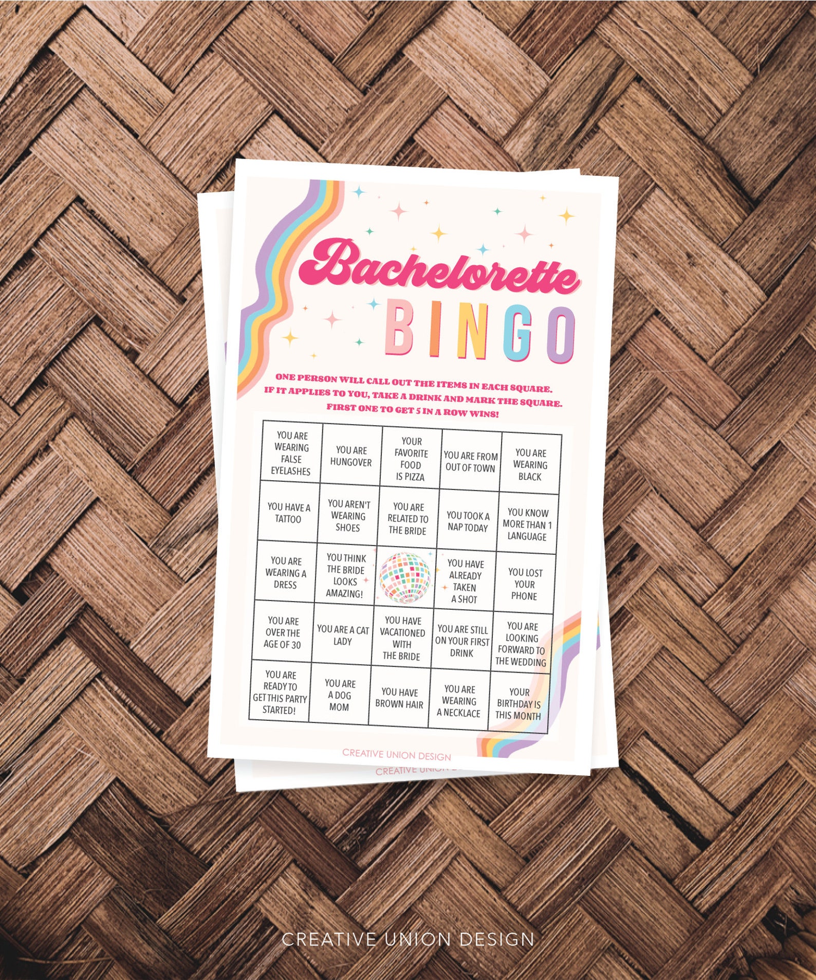 Bachelorette Party Bingo Game, Bachelorette Party Games, Bachelorette ...