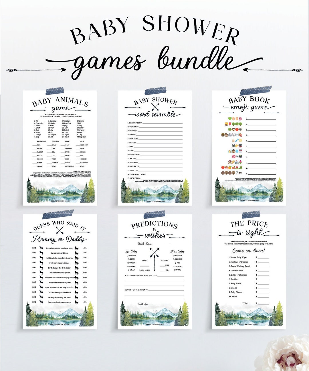 Let the Adventure Begin Baby Shower Games Bundle, Baby Shower Games ...
