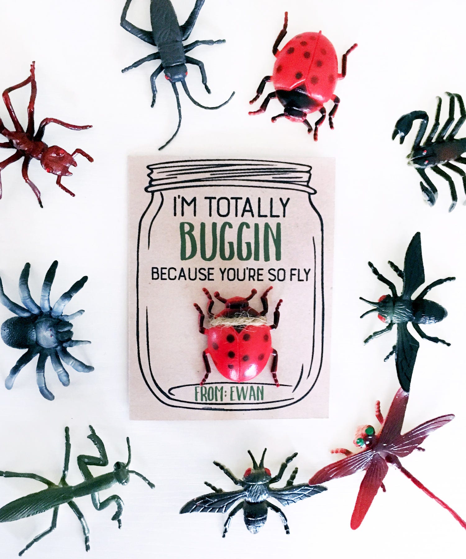 Valentines Day Cards for Kids Printable Bug Valentine's | Etsy