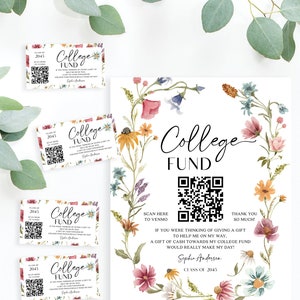 College Fund QR Code Sign Template, QR Code College Fund Insert Card ...