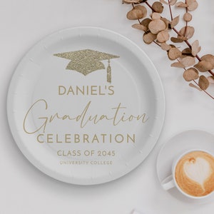 Personalized Paper Plates Template, Graduation Party Decor, Grad Party ...