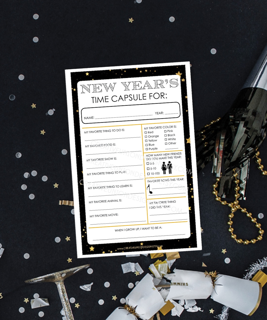 New Years Eve Time Capsule for Kids Family New Years Eve Game New Years ...