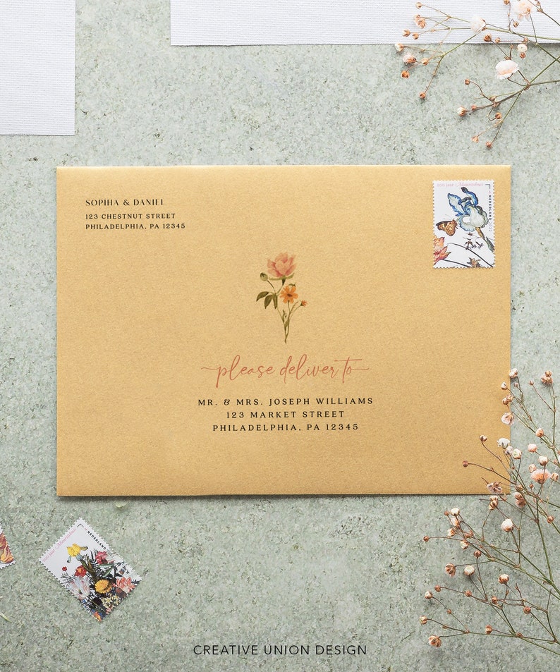 Envelope Template, Printable Address Envelope, Instant Download ...