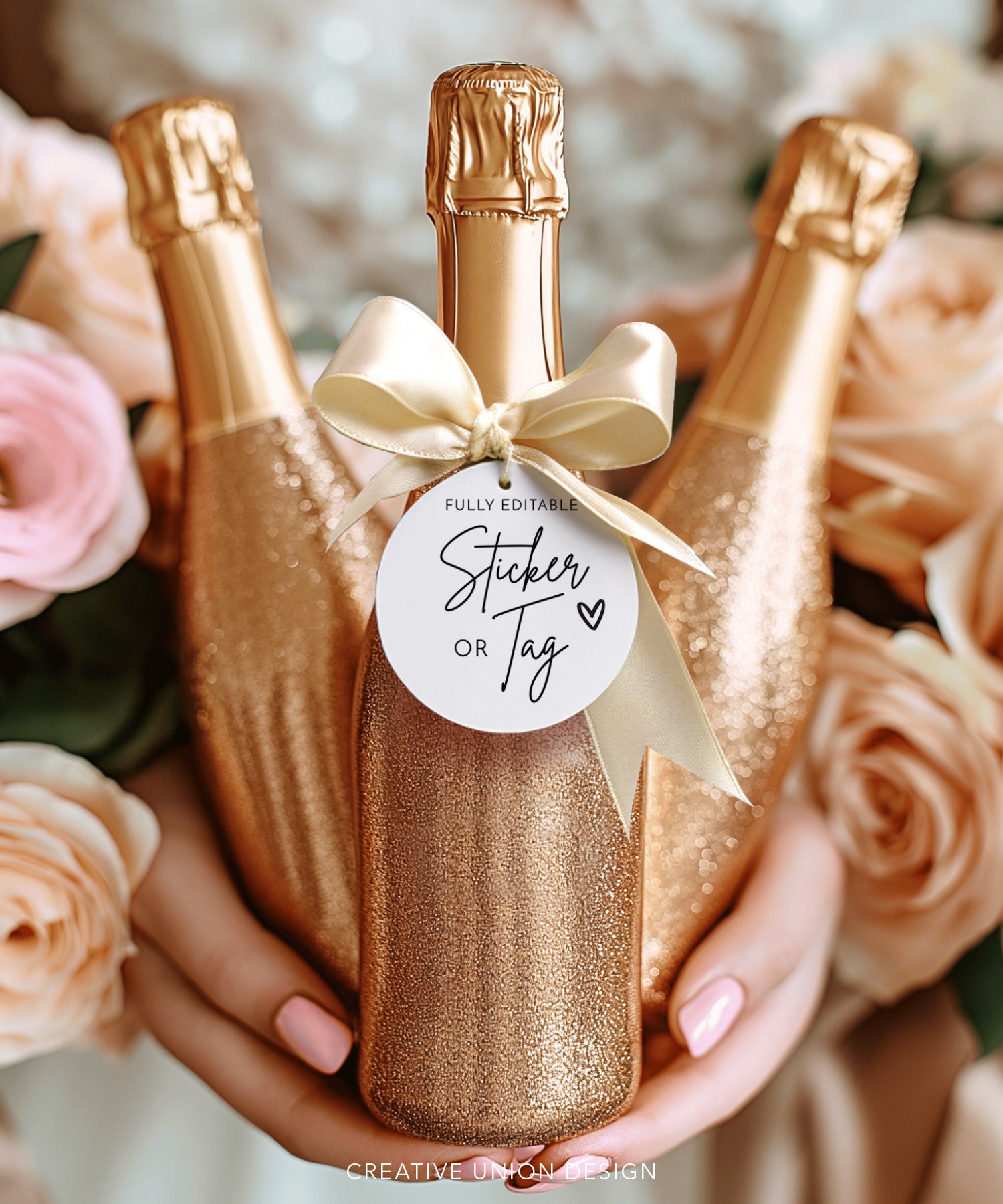 Editable Champagne Tags Template, Favor Tags, Favor Stickers, Favors ...