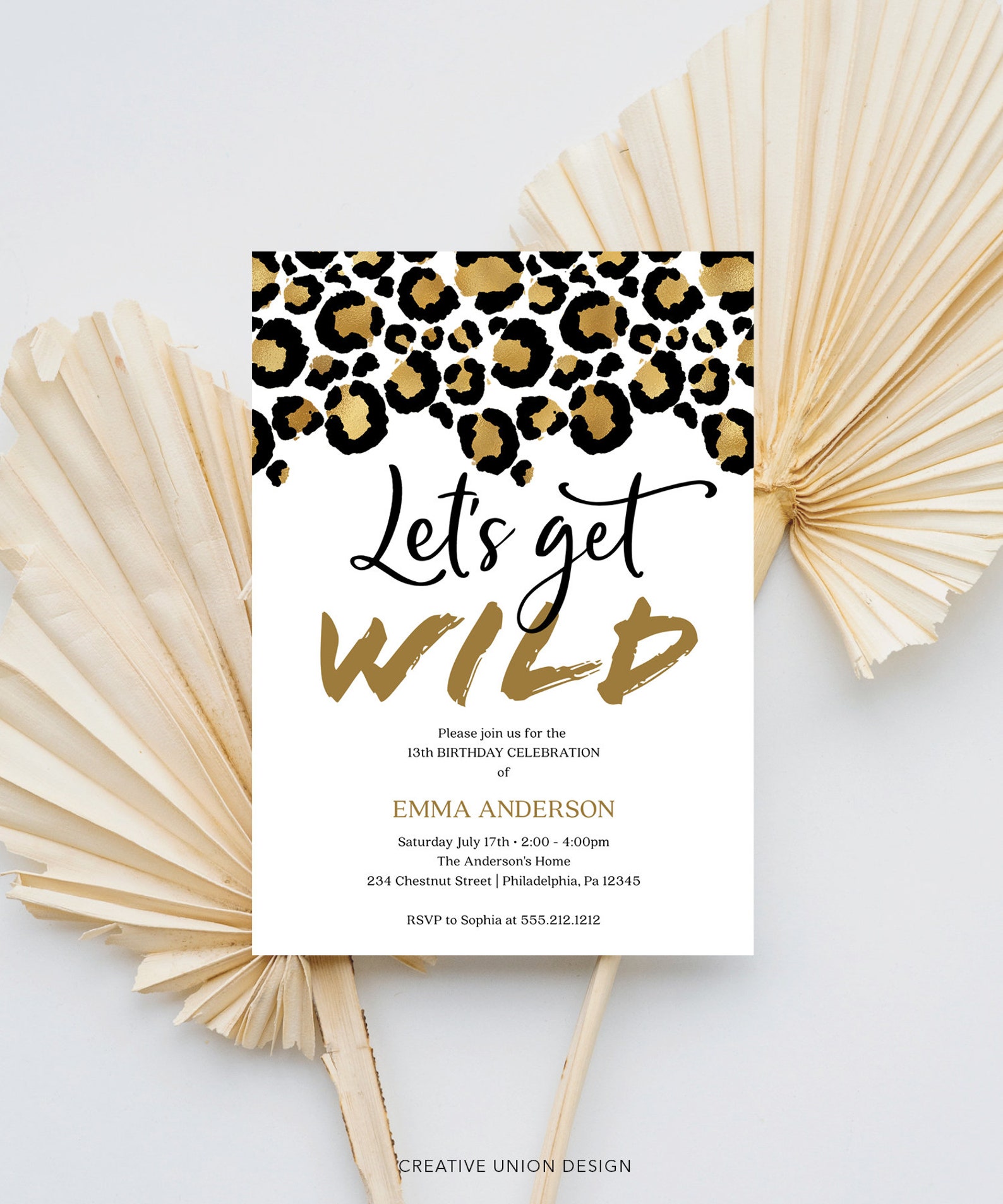 Let's Get Wild Birthday Party Invitation Template Party - Etsy