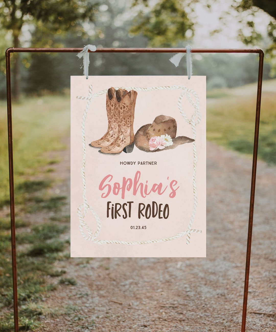 First Rodeo Editable First Birthday Welcome Sign Template - Etsy