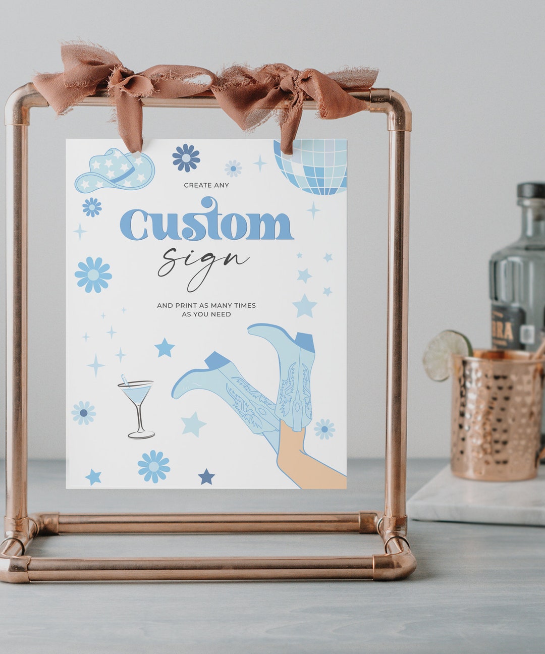 Nash Bash Custom Sign Template, Editable Bachelorette Party Sign ...