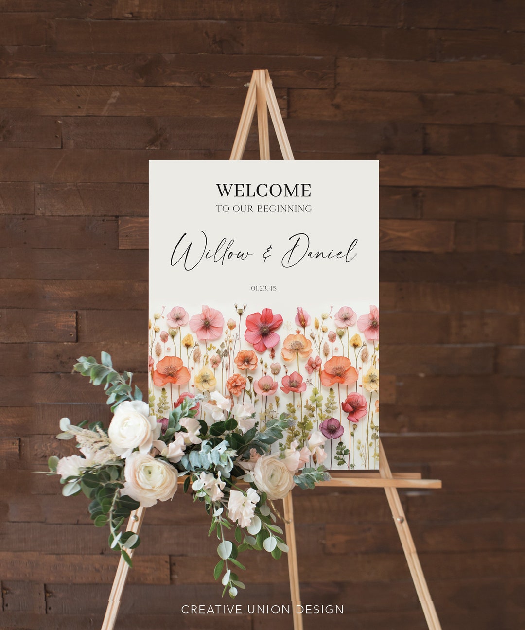 Editable Wildflower Welcome Sign Template, Printable Wedding Welcome ...