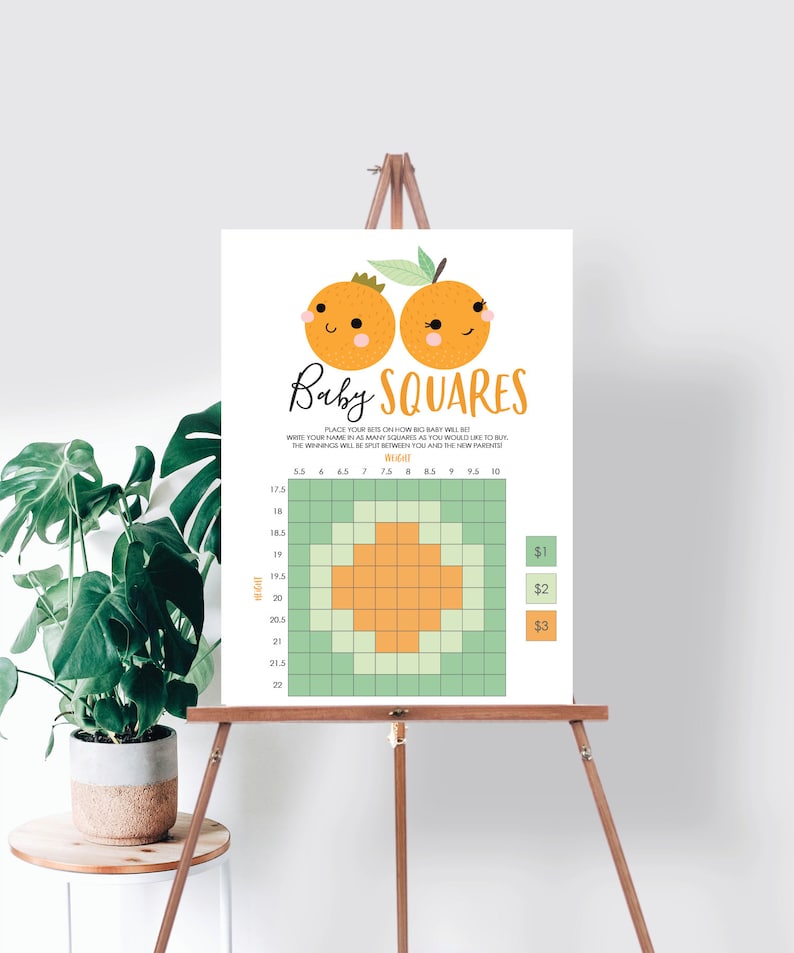 Baby Shower Betting Squares Sign Baby Shower Game Baby Pool - Etsy