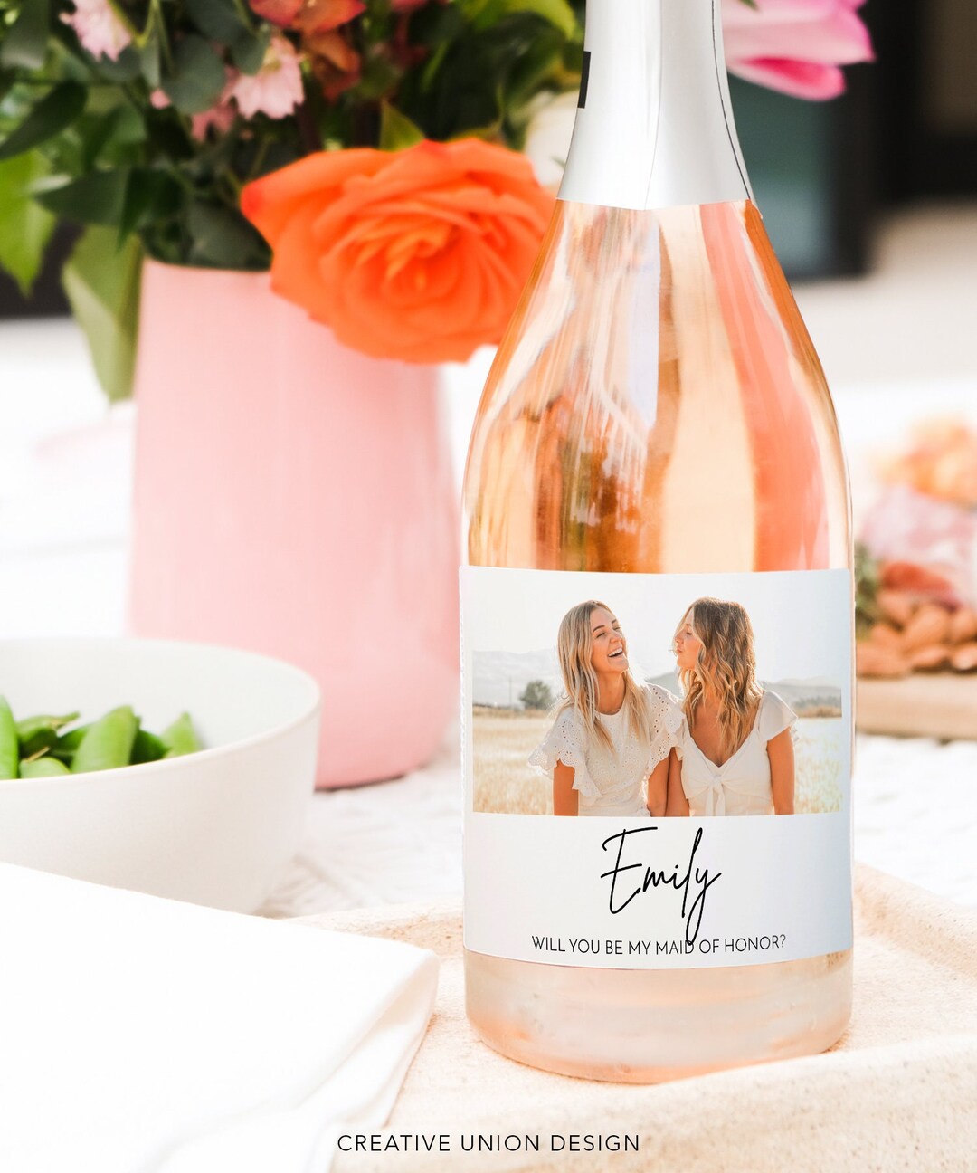 Champagne Bottle Labels, Will You Be My Bridesmaid, Bridesmaid Proposal ...