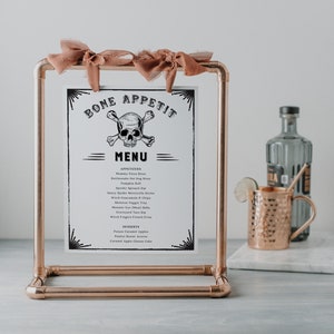 Bone Appetit Menu Sign Template, Printable Halloween Menu Sign, Spooky ...