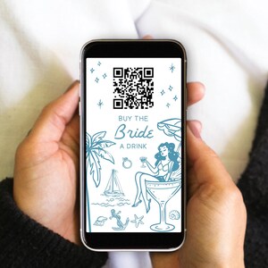 Buy the Bride A Drink QR Code Venmo Instagram Story Beach Bachelorette ...