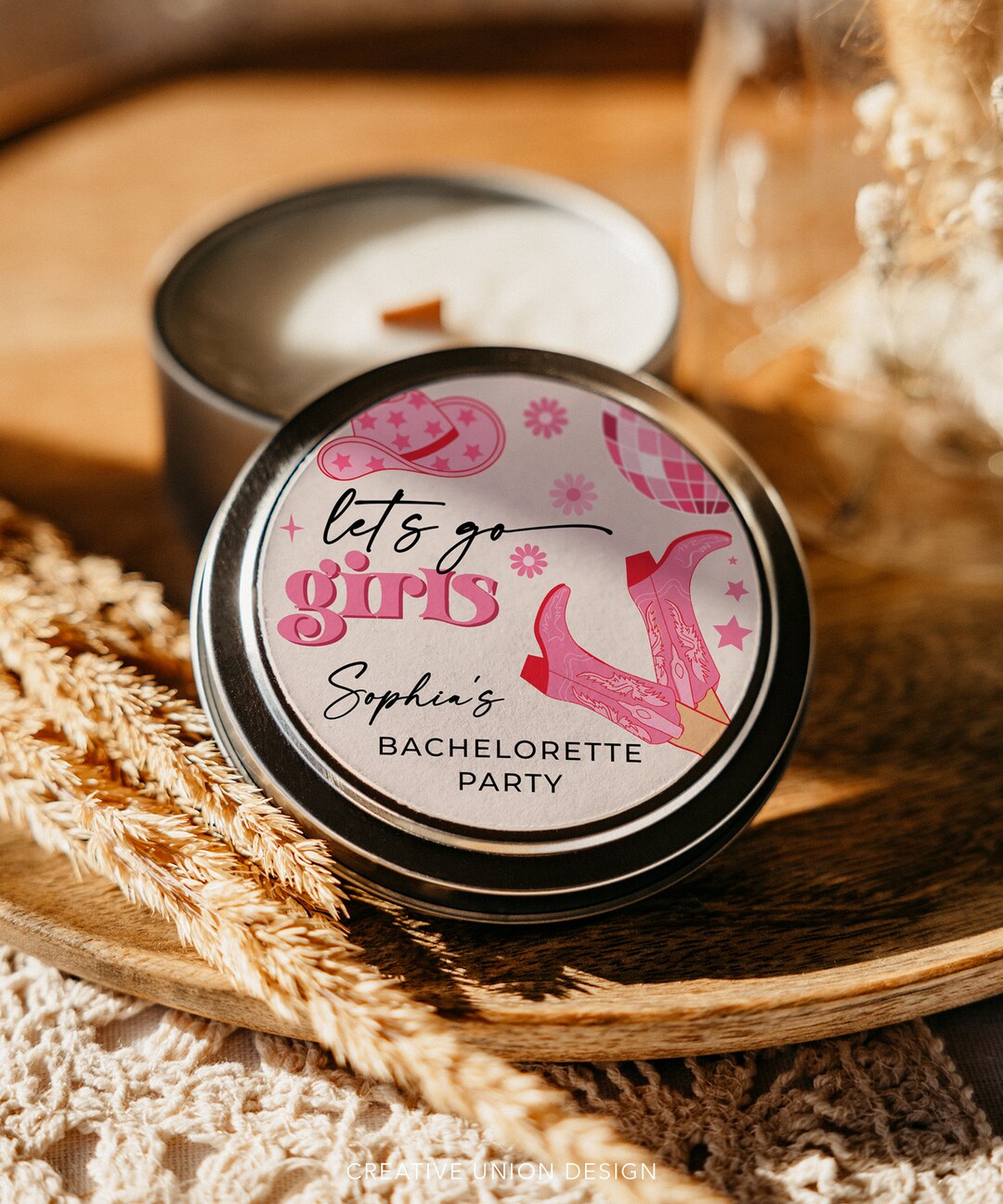 Pink Cowgirl Thank You Stickers Template, Favor Tags, Bachelorette ...
