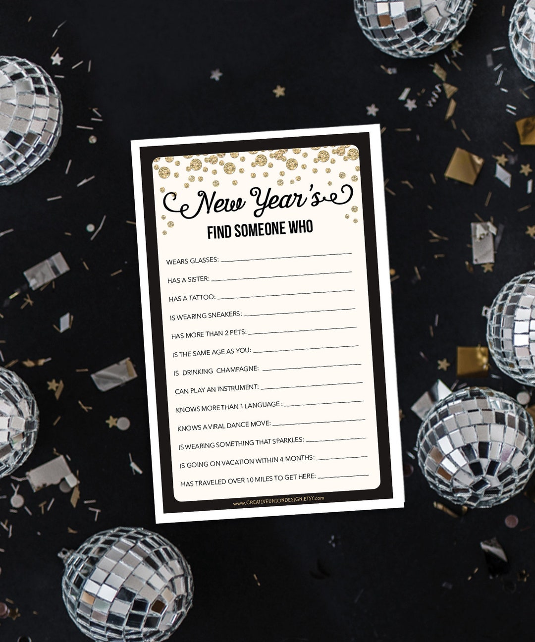 New Years Eve Game, New Year's Eve Party Ideas, Find the Guest, Family ...