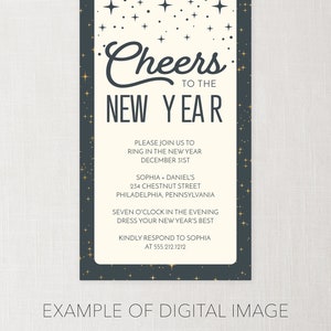 Digital New Year's Eve Party Invitation, Cheers to the New Year, New ...