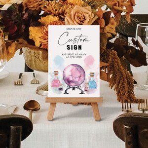 Crystal Ball Gender Reveal Editable Custom Sign Template, Custom Gender ...