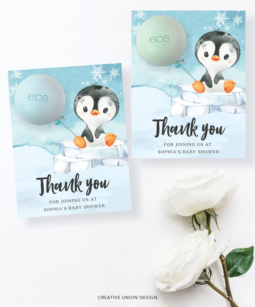 Adorable Penguin EOS Lip Balm Baby Shower Favors Boy, Baby Shower ...