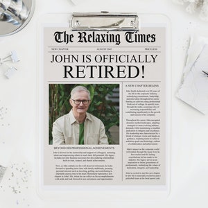 Editable Retirement Newspaper Template, Printable Newspaper, Retirement ...