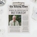 Editable Retirement Newspaper Template, Printable Newspaper, Retirement ...