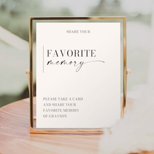 Share a Memory Card Template, Personalized Favorite Memory, Memorial ...