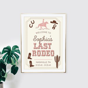 Editable Last Rodeo Bachelorette Party Welcome Sign (digital Download ...