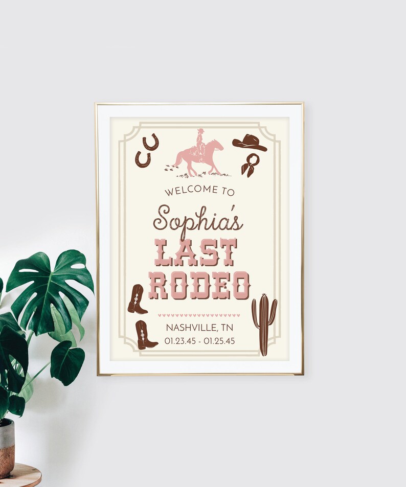 Editable Last Rodeo Bachelorette Party Welcome Sign Template - Etsy