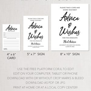 Graduation Advice and Wishes Advice for Graduate Printable Graduation ...