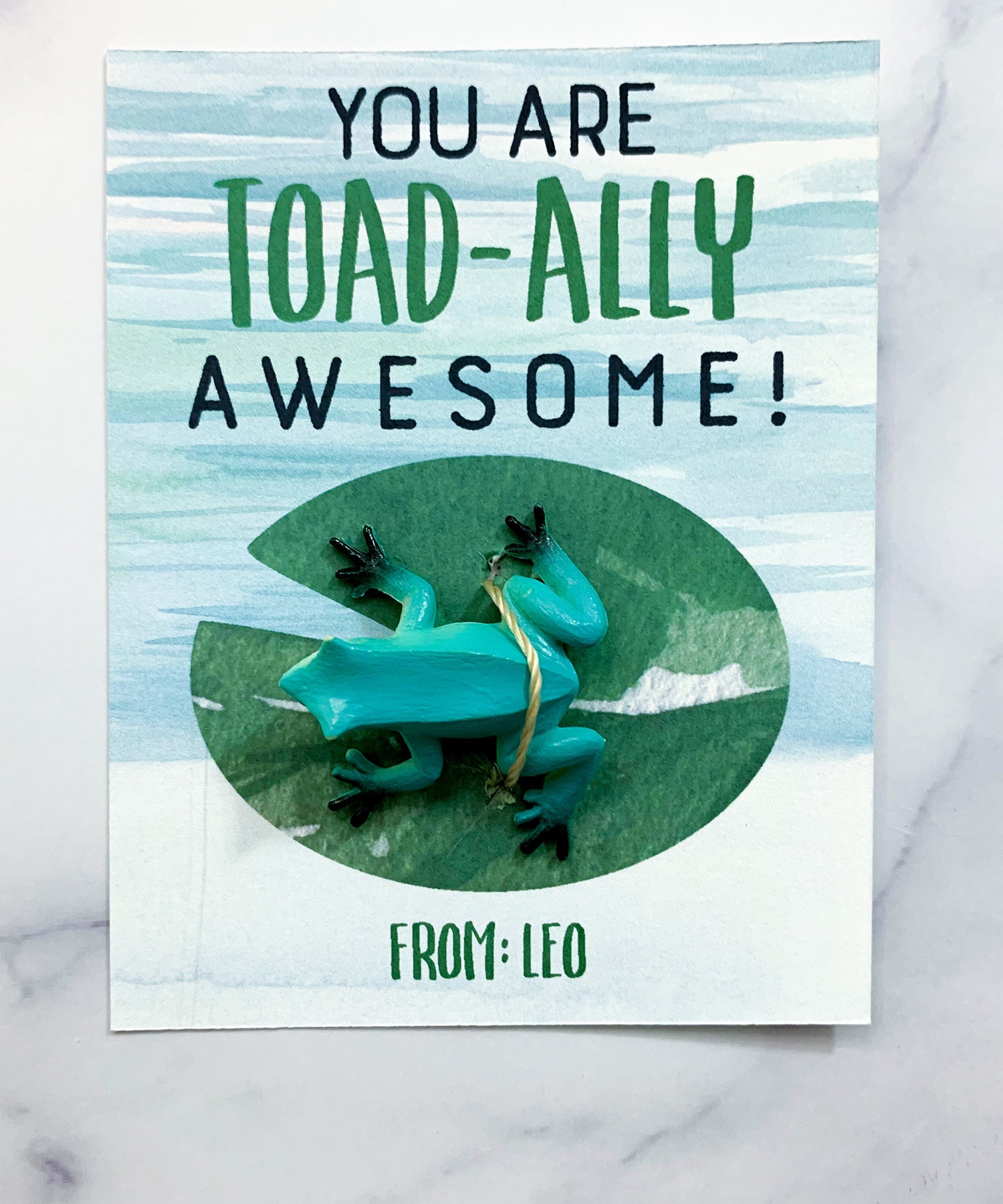 Frog Valentines Day Cards for Kids Printable Toad-ally | Etsy