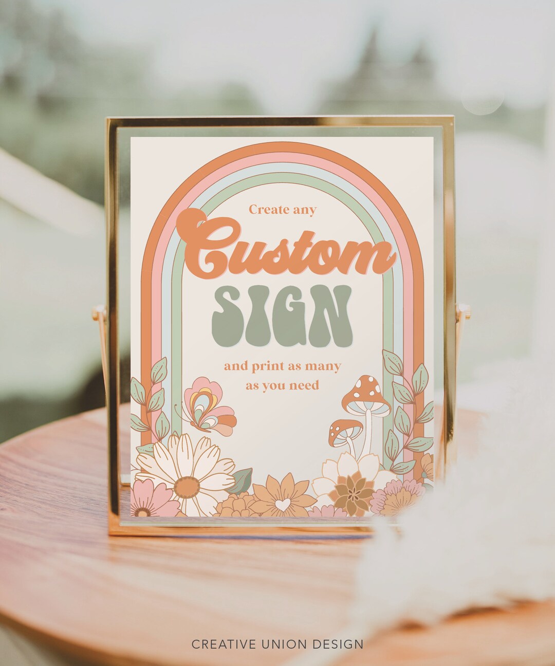 Groovy Baby Editable Custom Sign Template, Groovy One Birthday Sign ...