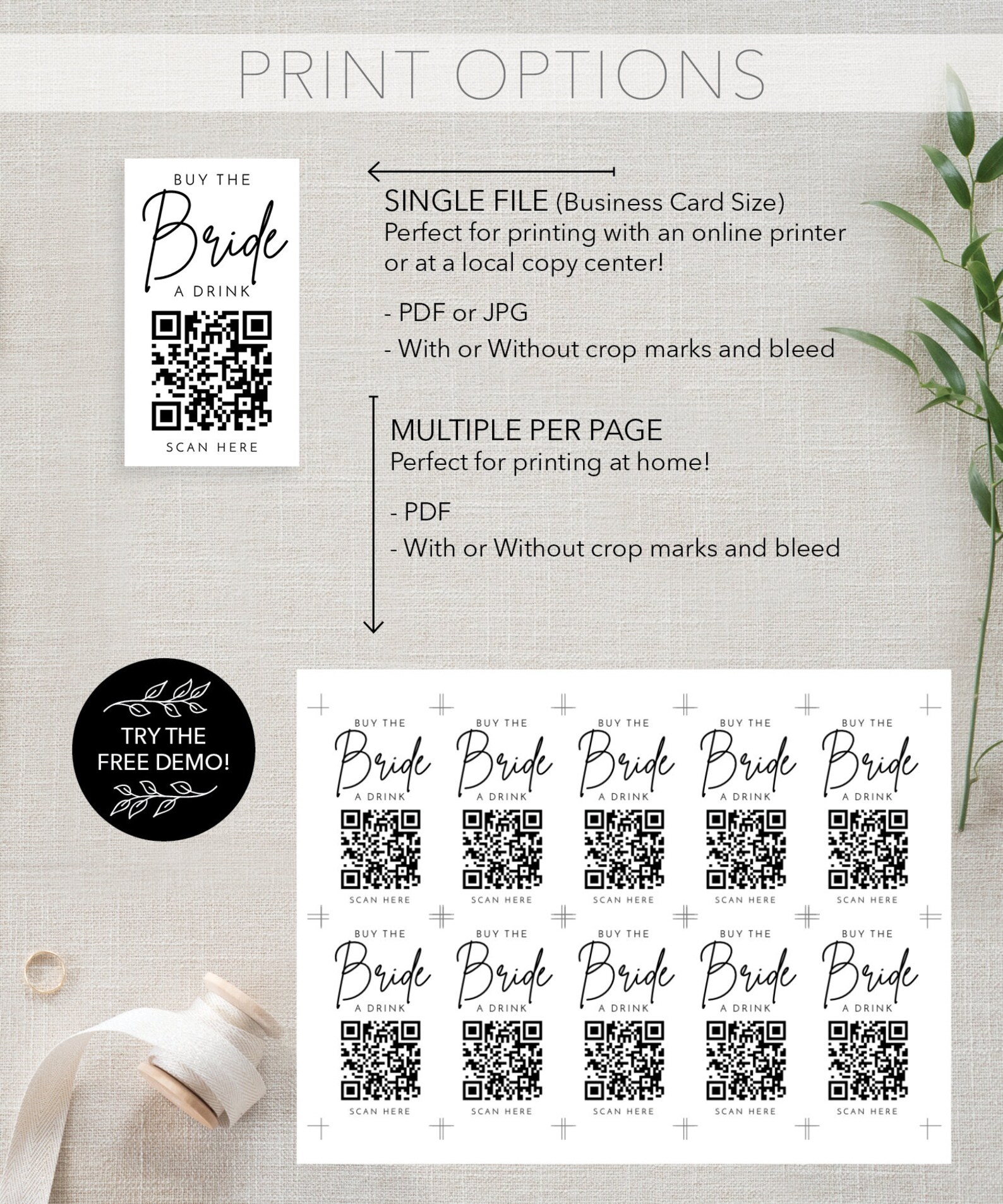 Buy the Bride A Drink Template, Bachelorette Party Venmo QR Code ...