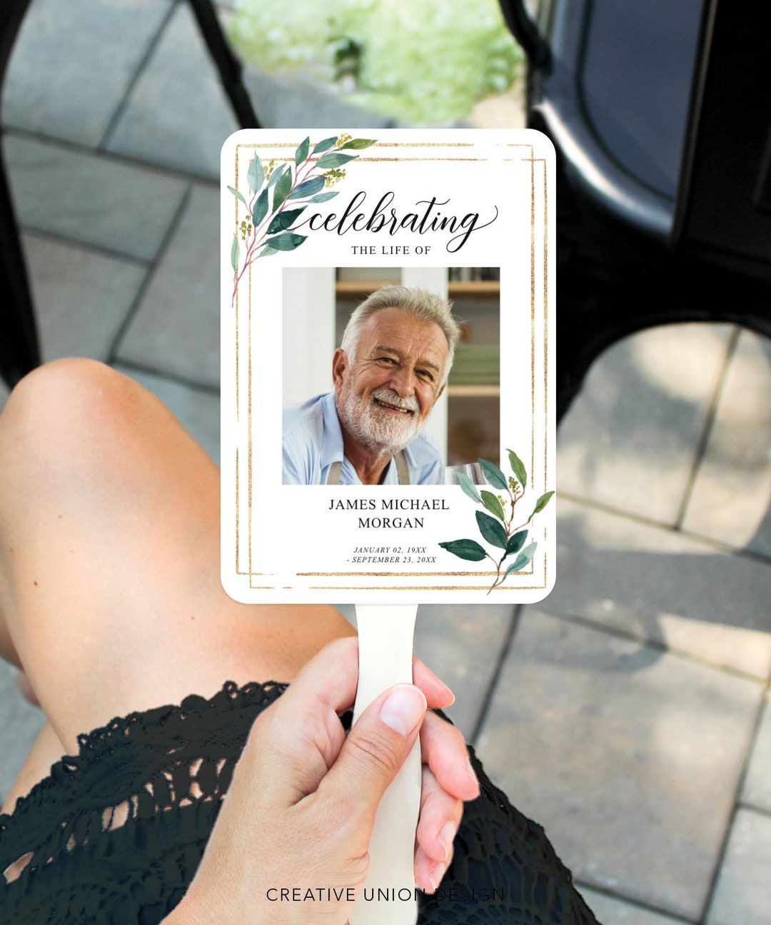 Funeral Fan Template, Printable Funeral Program, Celebration of Life ...