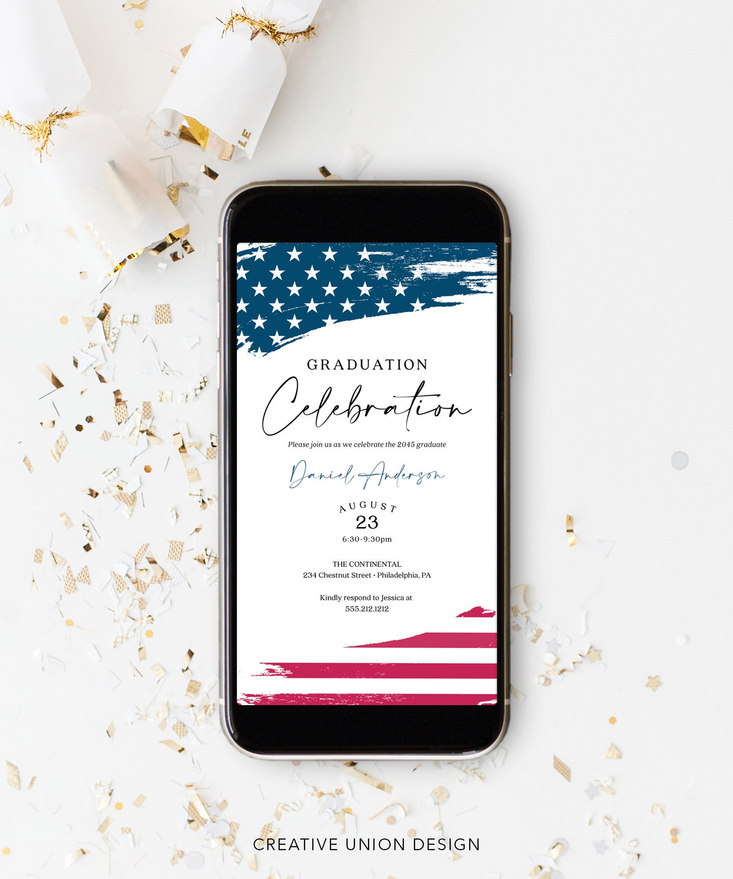 Digital Police Graduation Invitation Template, Text Message Invite ...