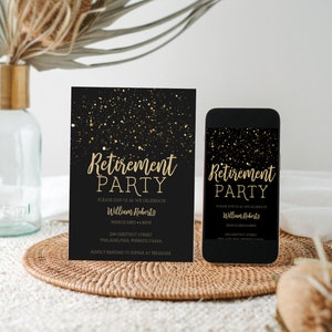 Digital Retirement Party Invitation Template, Text Message Invite ...