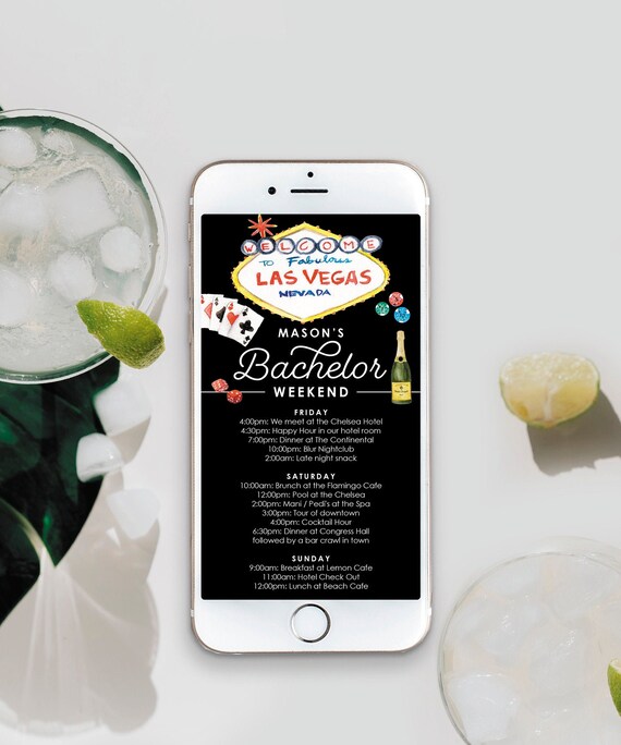 Vegas Bachelor Party Itinerary Template Digital Schedule Instant 