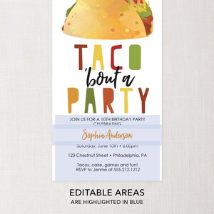 Taco Party Invitation, Taco Bout A Party Invite, Taco Night Digital ...